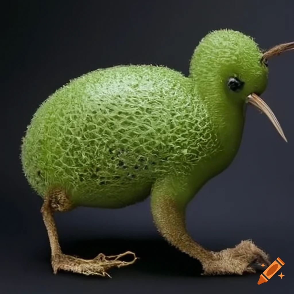 A kiwi bird made of kiwi fruit on Craiyon