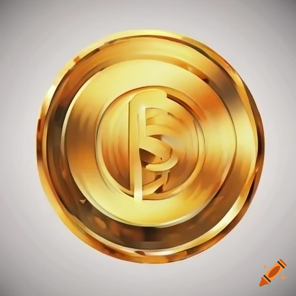 A shiny abstract golden coin on Craiyon