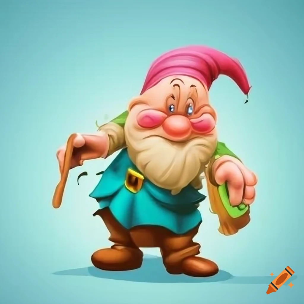 Cartoon image of two dwarfs holding a banner with the inscription mdt ...