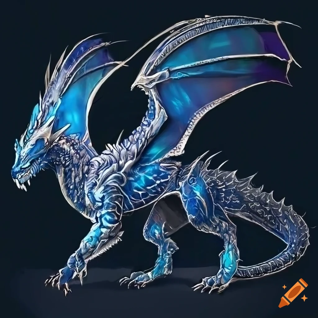 Blue Dragon Breathing Fire