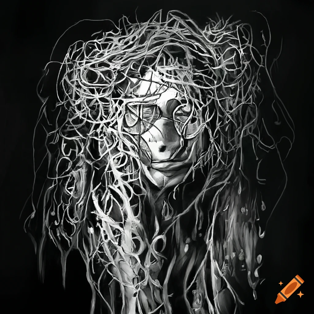 Boogyman, babaroga, psychedelia, branches on Craiyon