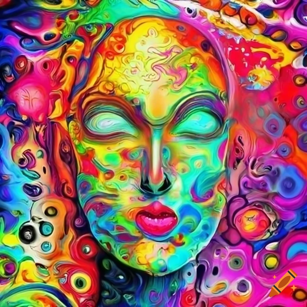 Colorful psychedelic painting on Craiyon