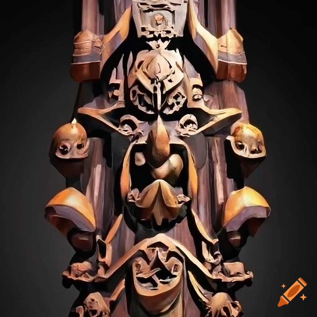 ‘architectural stave carving’-style, zelda boss game sculpture ...