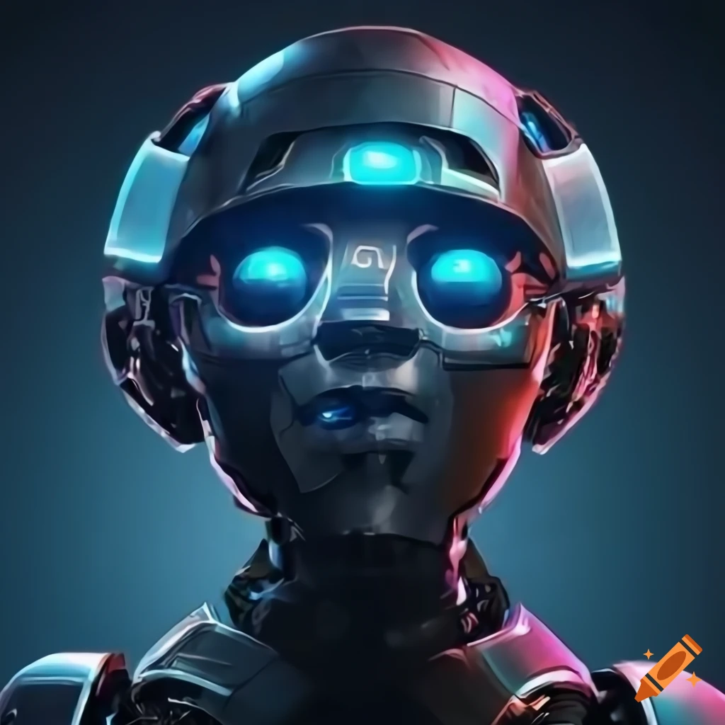 Profile picture for a discord bot. make it a futuristic looking robot ...