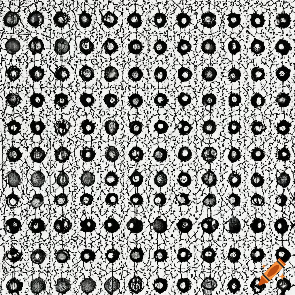 30 dots arranged in a spatially imossible pattern, on a mathematical ...