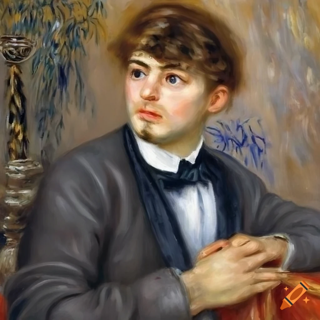 Rich man in renoir style oil painting