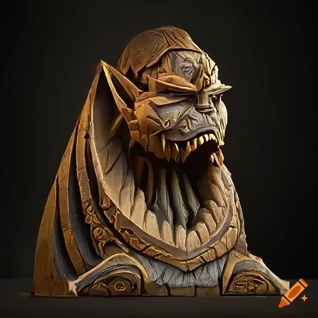 ‘Architectural Stave carving’-Style, Zelda Boss game sculpture ...