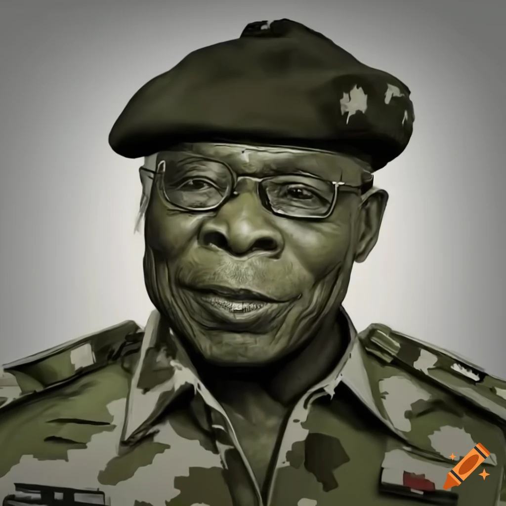 Visually stunning 3d pencil sketch portrait of general olusegun ...