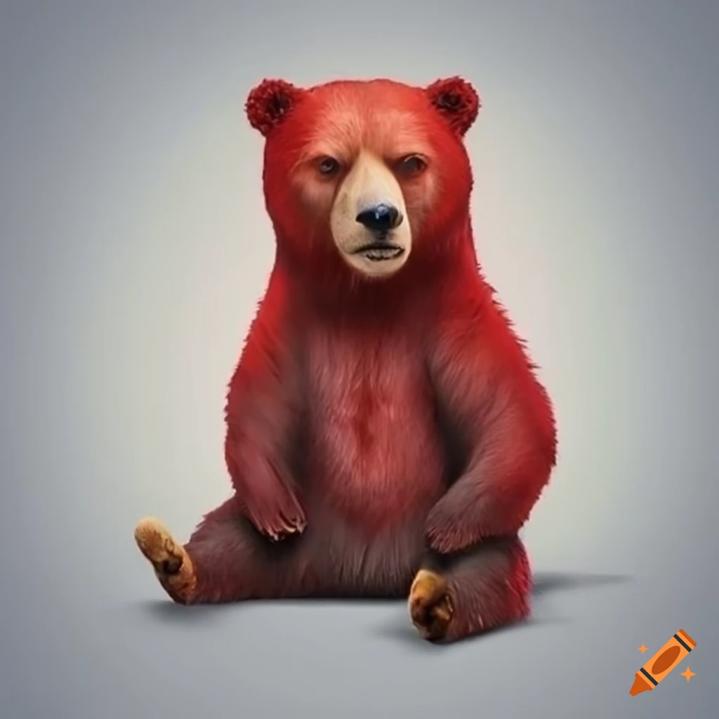 Realistic skinny grey red bear