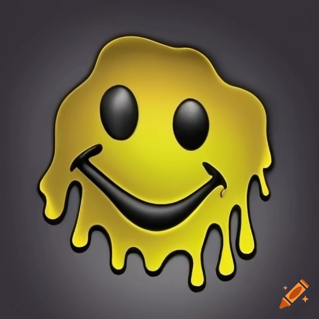 Melting yellow smiley face