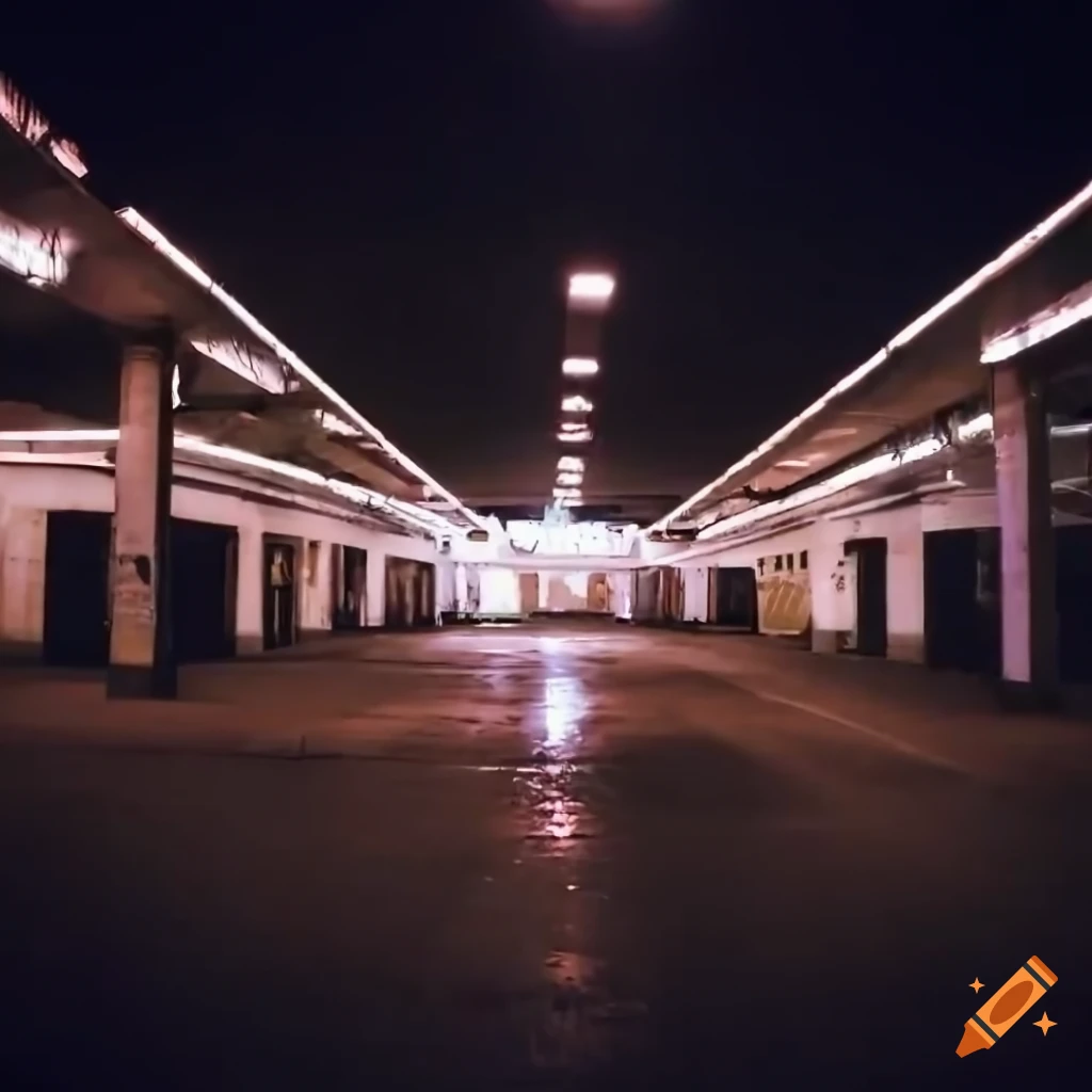 Real life, liminal dead old mall space, dim lighting high quality ...