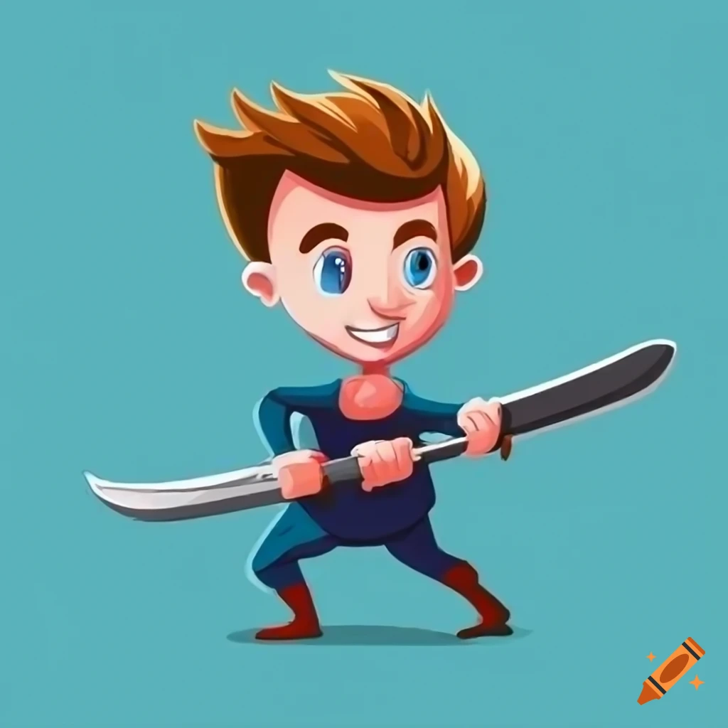 Guy with a sword cartoon