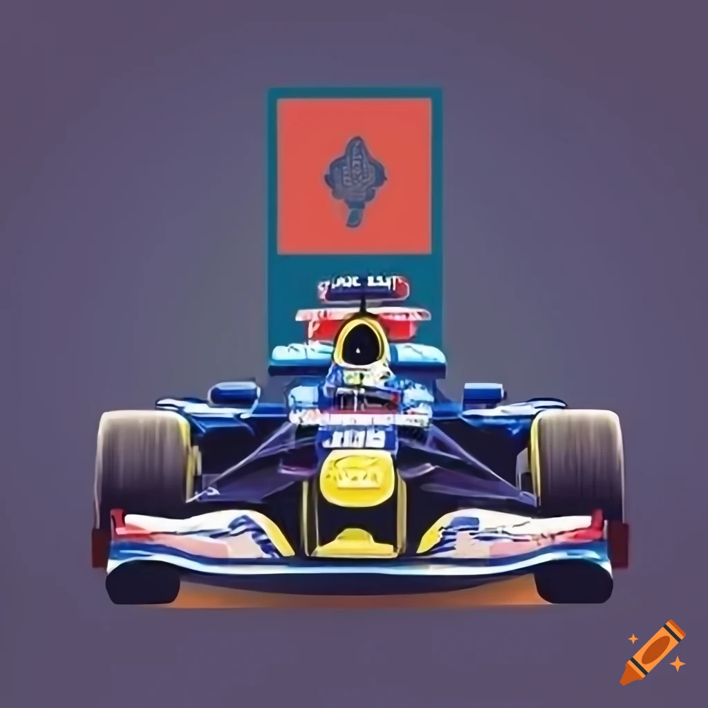 Draw a poster of F1 driver Daniel Ricciardo vector style, early 2000s ...