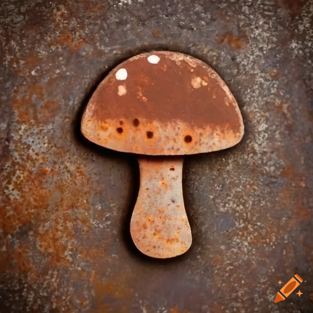 Rust in mushroom shape on iron