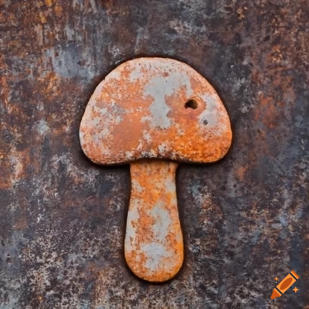 Rust in mushroom shape on iron on Craiyon