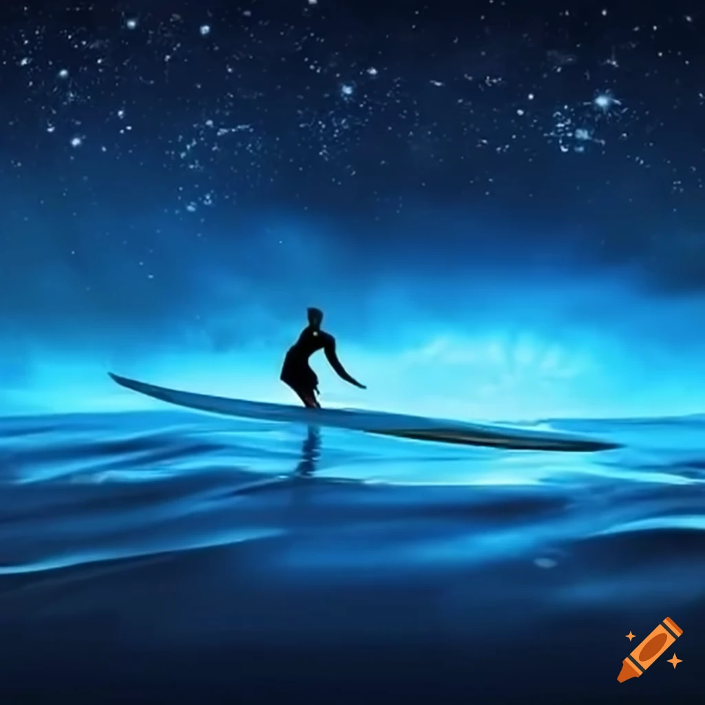 Surfing through an ocean in space