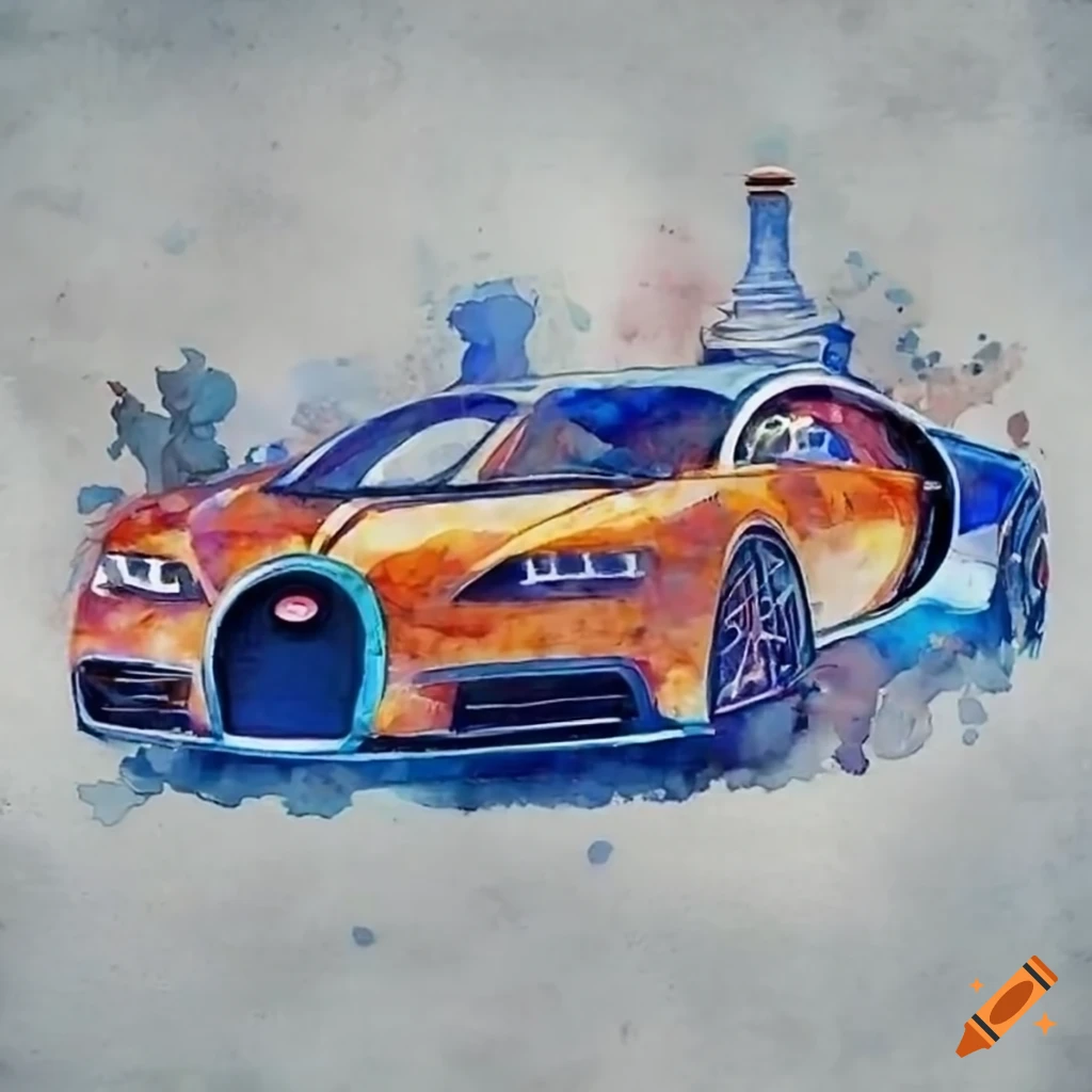 Bugatti with chess pieces painted on it