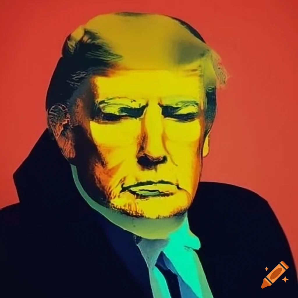 Andy Warhol print of donnald trump on Craiyon