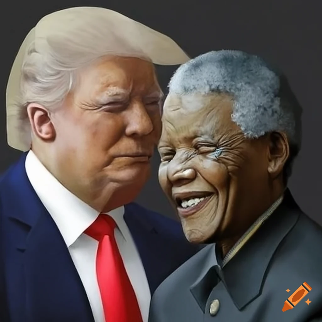 Side-by-side portraits of Trump and Mandela, contrasting political ...