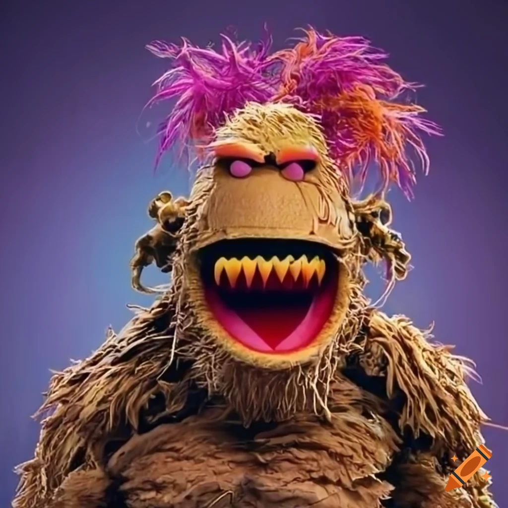 Sesame Street muppets Fraggle Rock brute robot demon monster on Craiyon