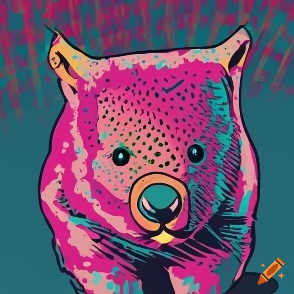Pop art wombat illustration