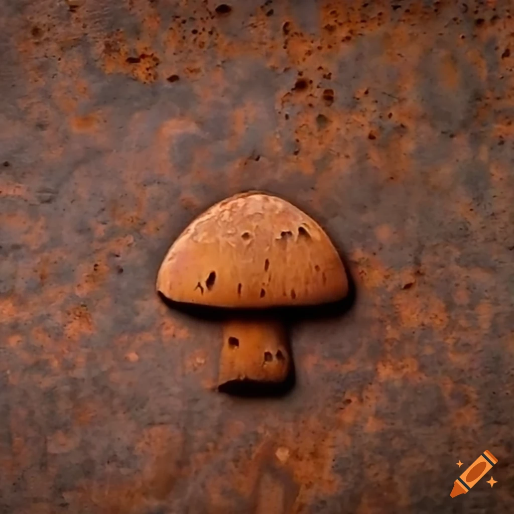 Rust in mushroom shape on iron on Craiyon
