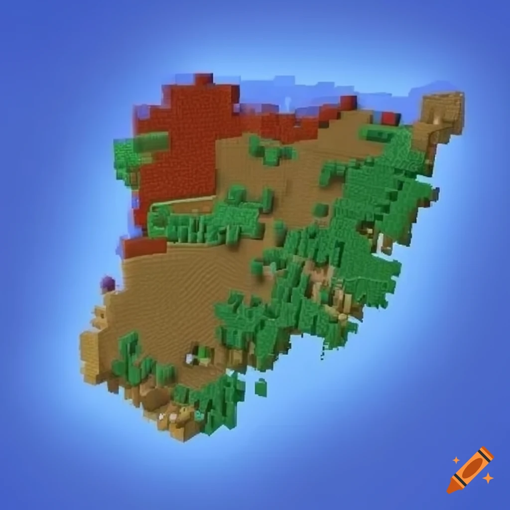 Map of the country "minecraft" on Craiyon
