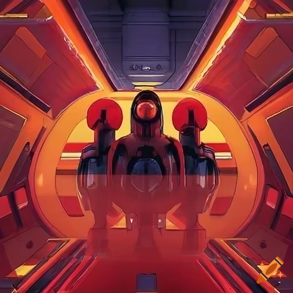 Red 70s sci fi speed art