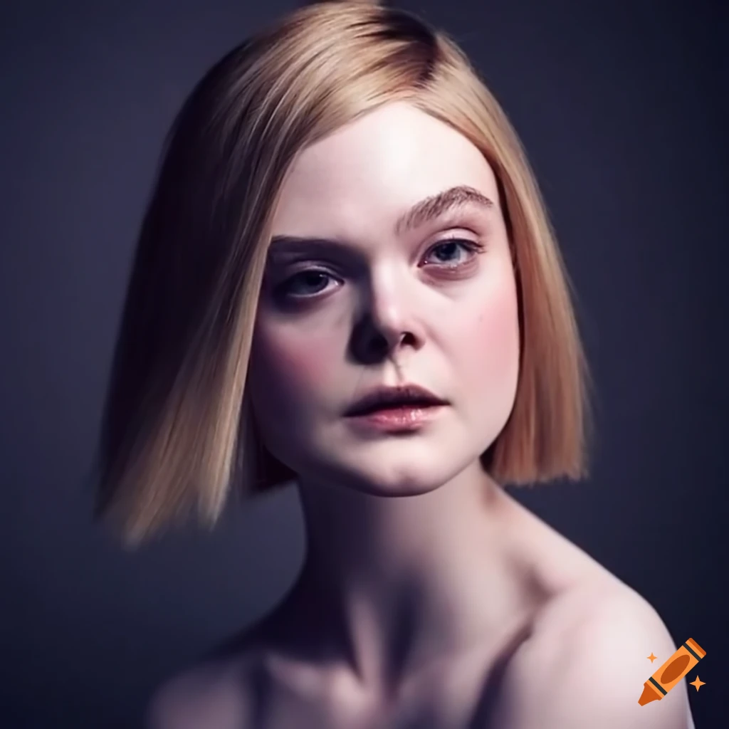 Elle fanning getting her long, straight hair cut short by a stylist ...