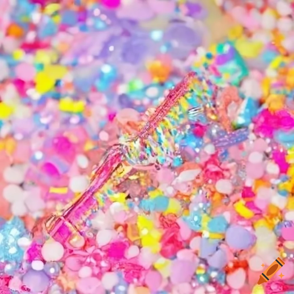 Glitter rainbow decora kei background on Craiyon