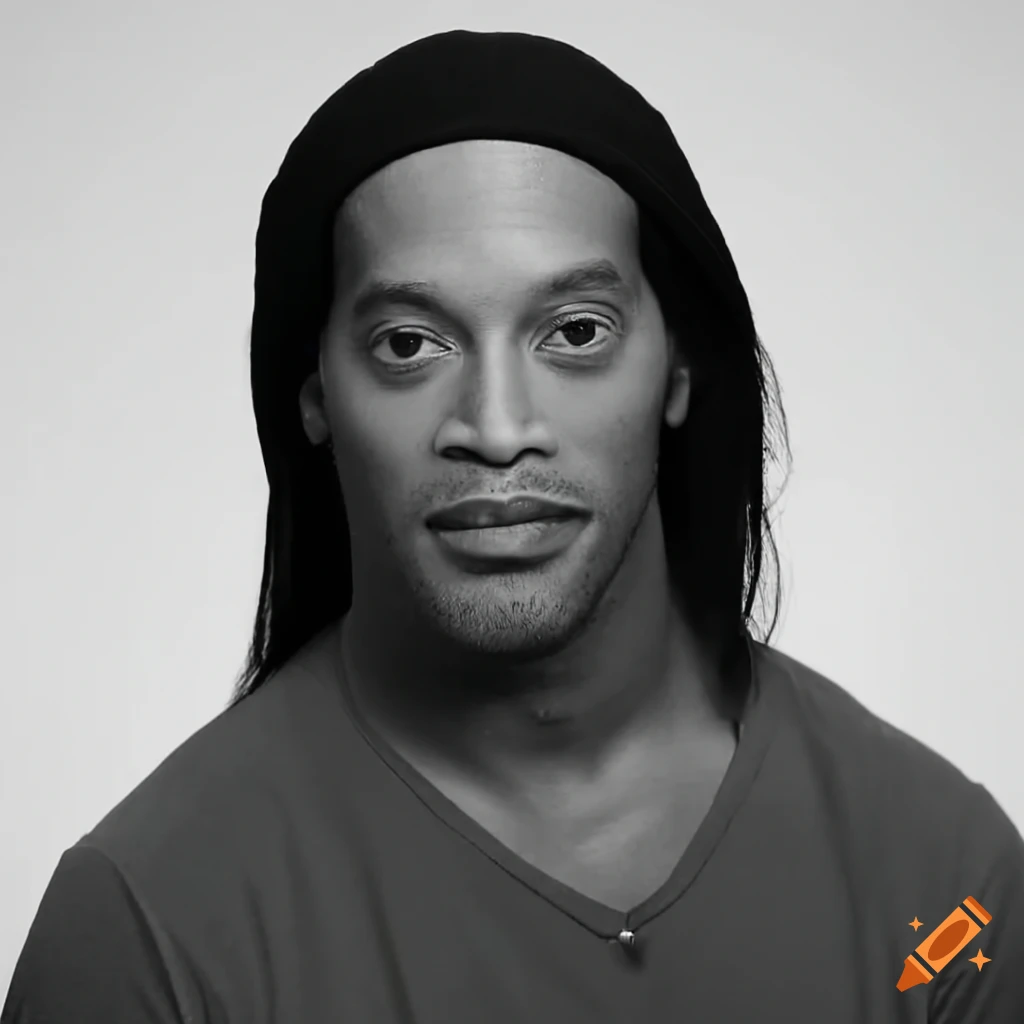 Very serious and tense front facing portrait of Ronaldinho staring at ...