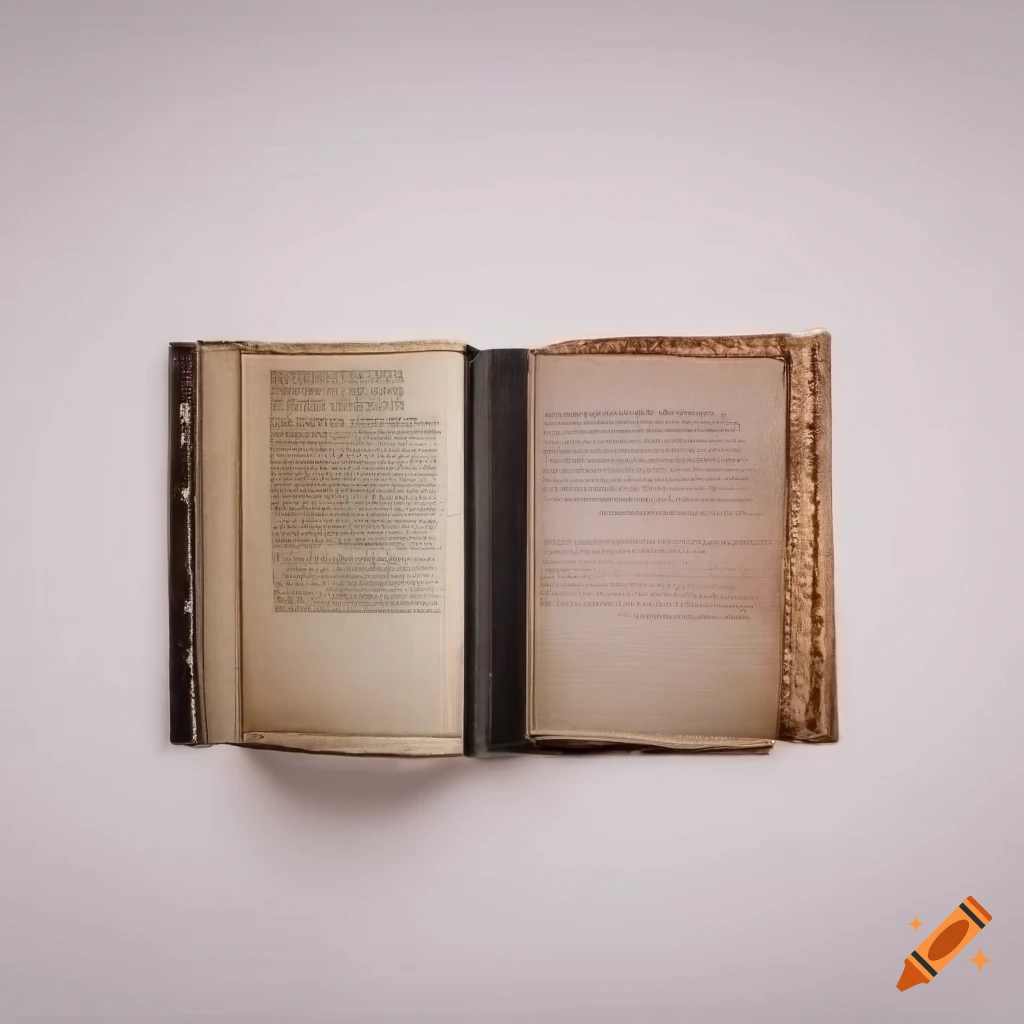 Old book cover scan archive on white background