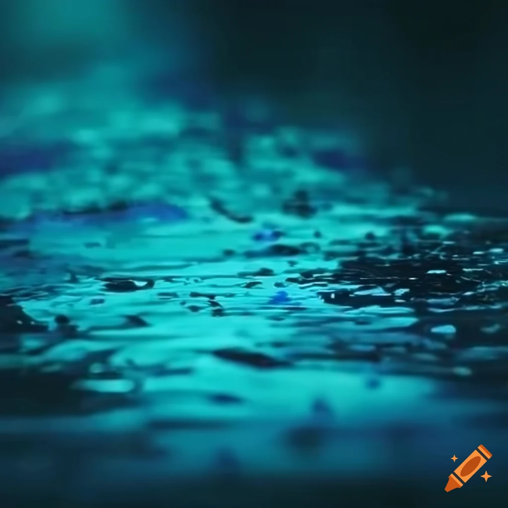 Cyan raining rain on Craiyon