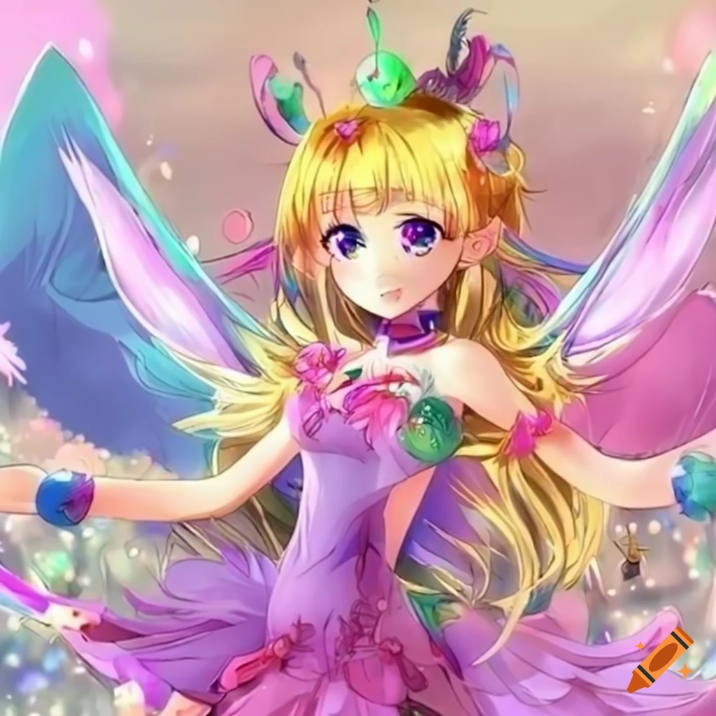 Anime rainbow pixie magical girls on Craiyon