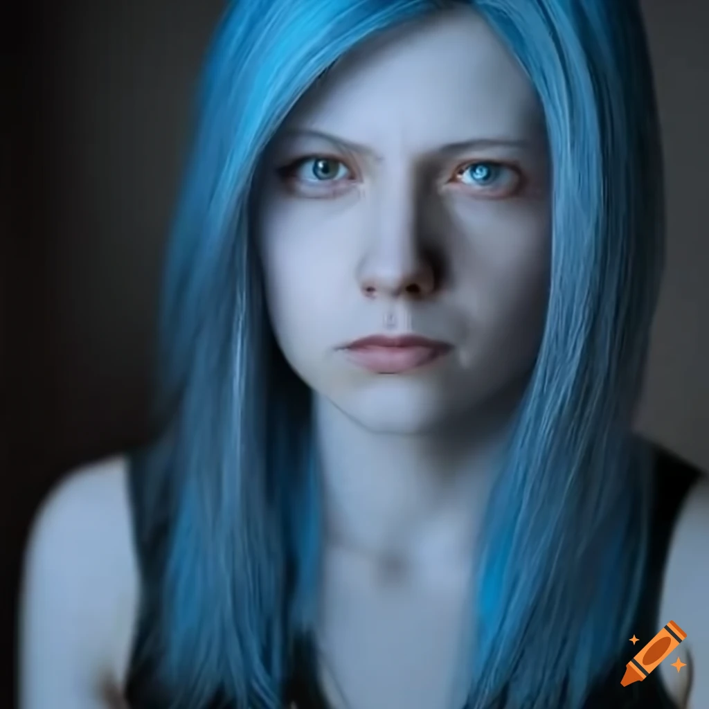 Project zomboid portrait of a woman videogame low-resolution blue hair ...