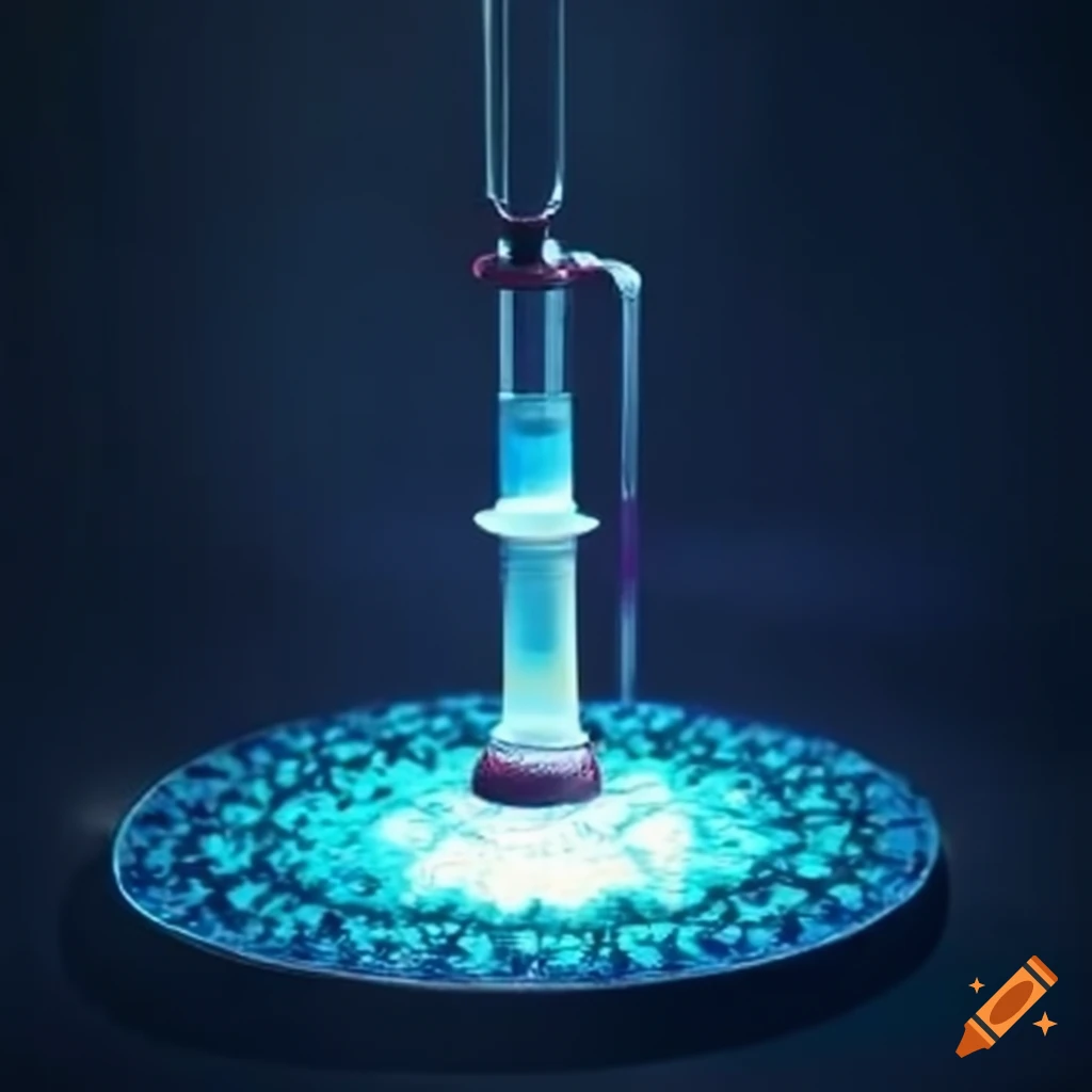 Create an mandala using chemistry laboratory apparatus on Craiyon