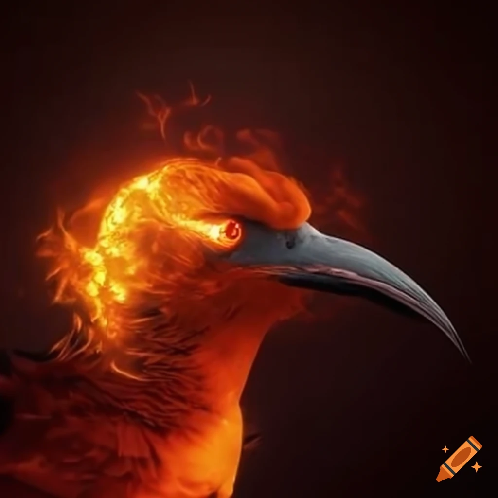 Giant fiery bird