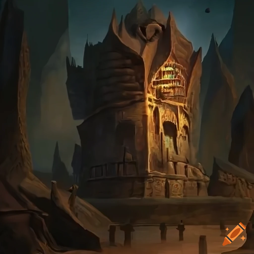 Monolithic library fantasy on Craiyon