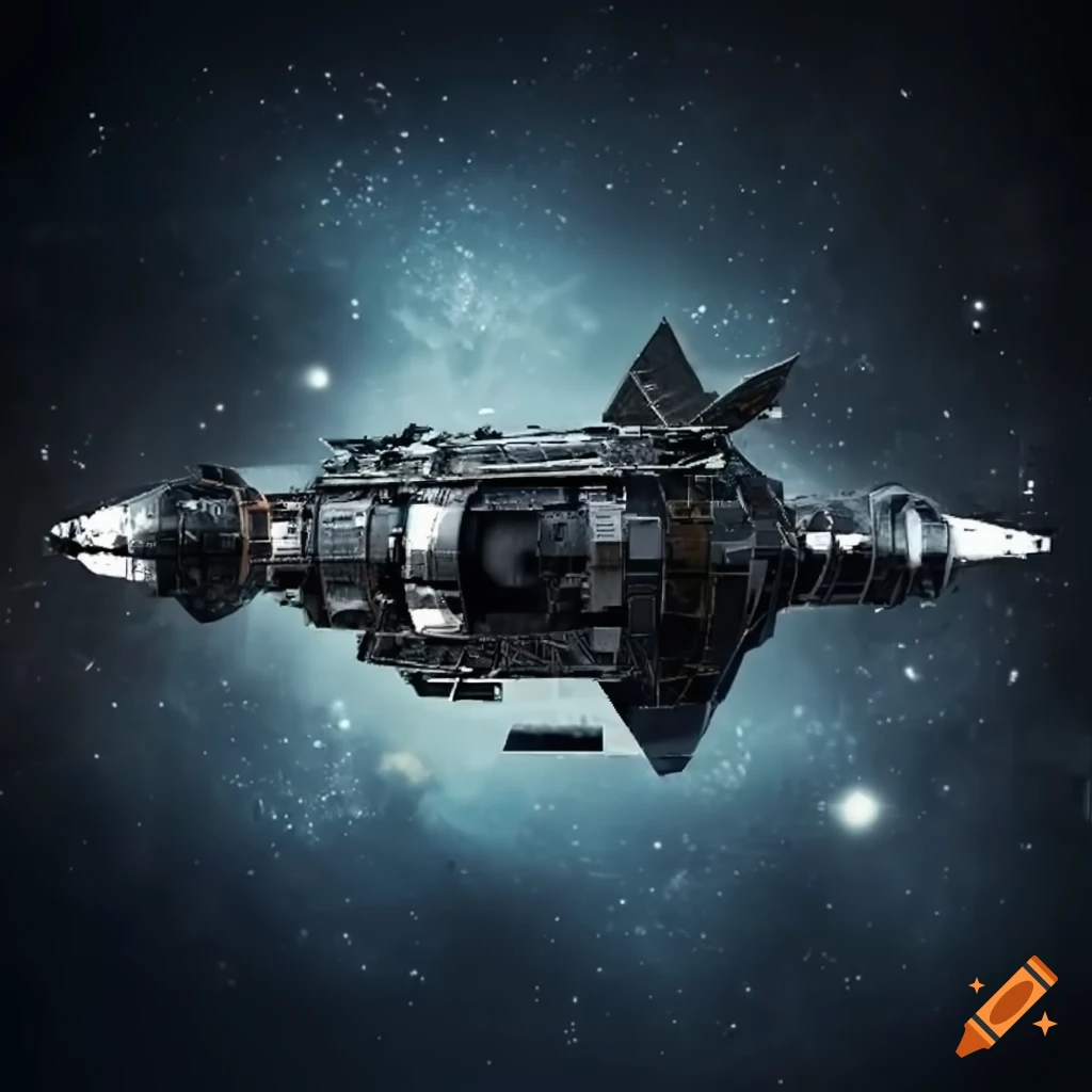 Fantastic aircraft spacecraft on city realistic detailed