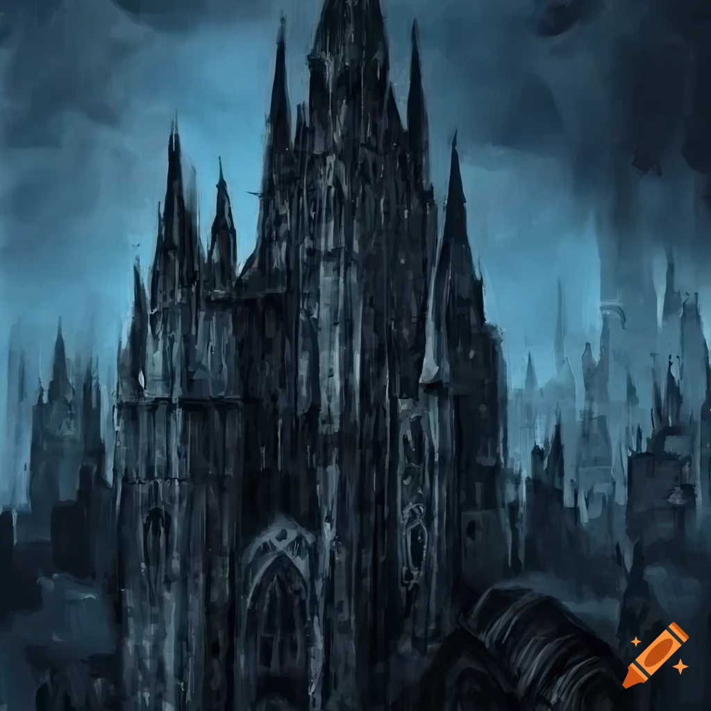 Gothic city painting on Craiyon