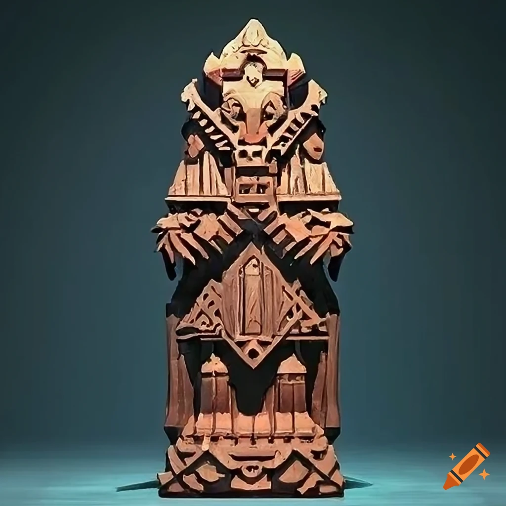 ‘architectural stave carving’-style, zelda game sculpture, stunning ...