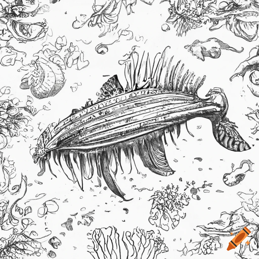 A titanic leviathan in a deep sea coral reef on Craiyon