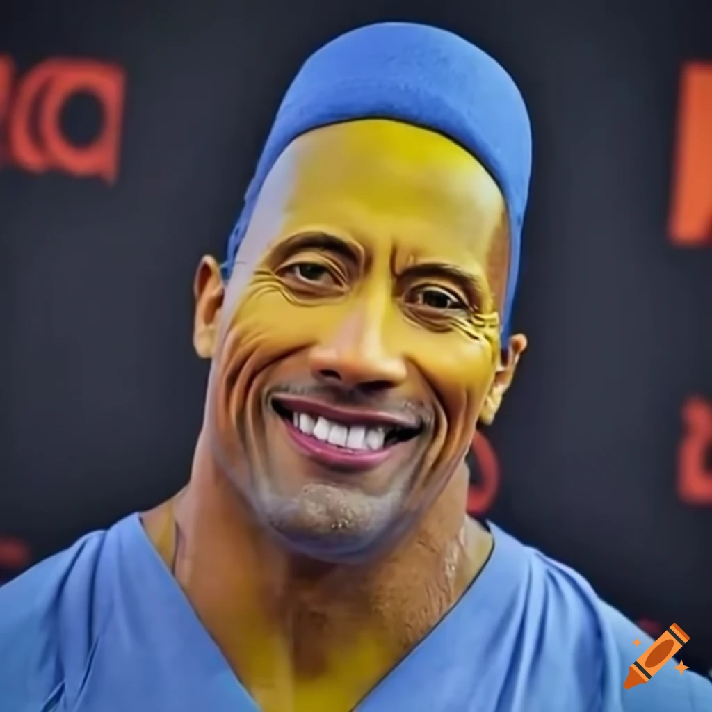 Dwayne johnson dressed as homer simpson for a cosplay event