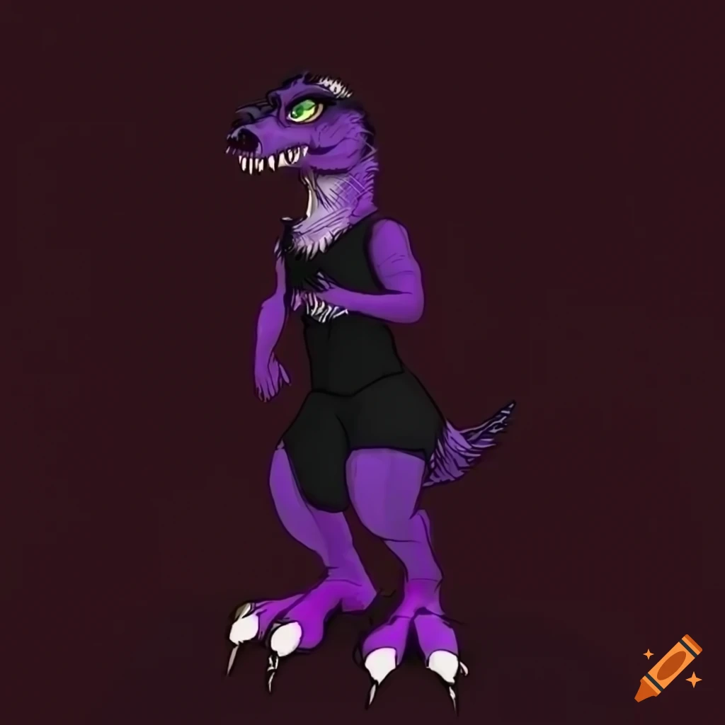 Furry, fursona, anthropomorphic, tyrannosaurus rex, gothic, vaporwave ...