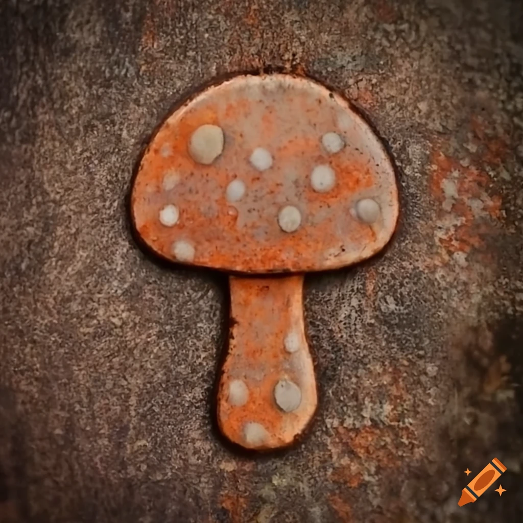 Rust in mushroom shape on iron