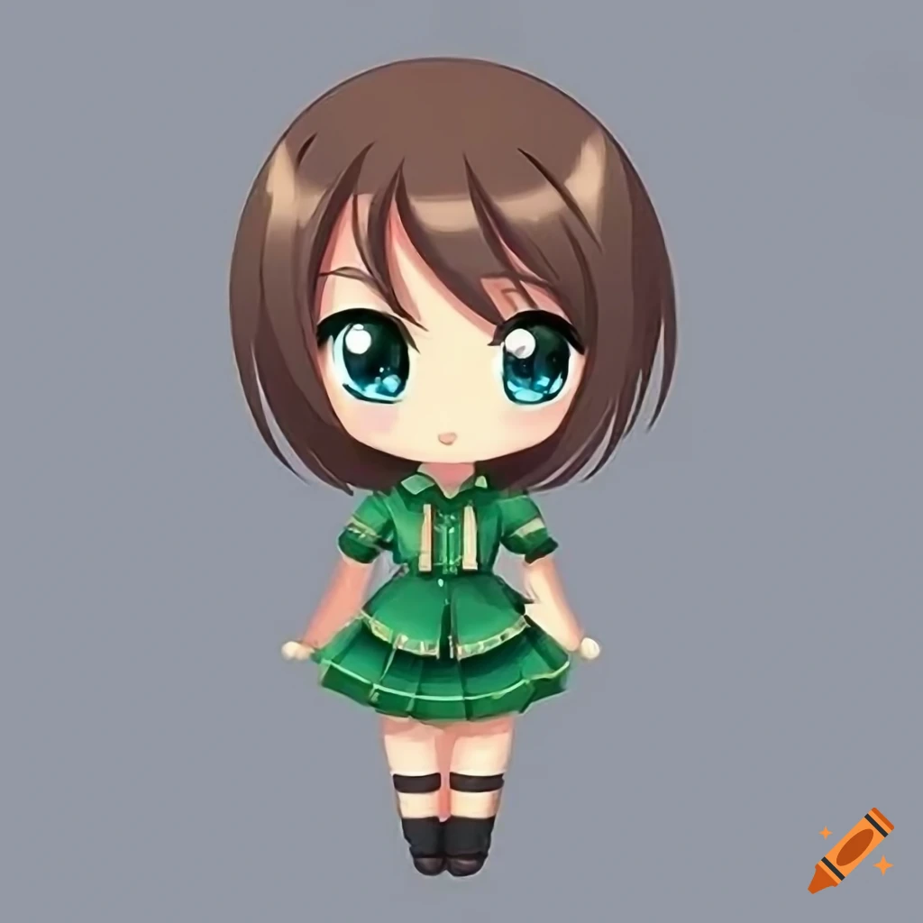 ((beautiful kawaii chibi woman classic anime illustration full body ...