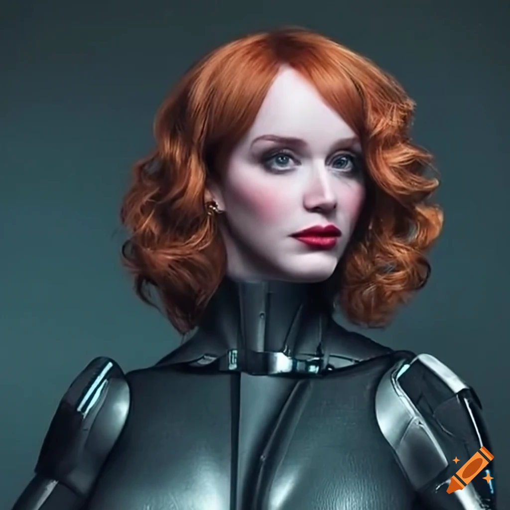 Christina hendricks wearing a futuristic suit lost on a unknow planet