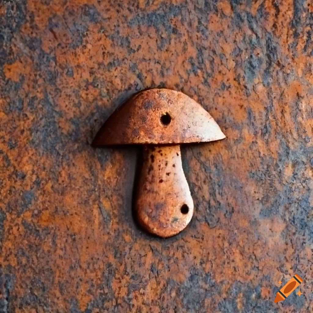Rust in mushroom shape on iron
