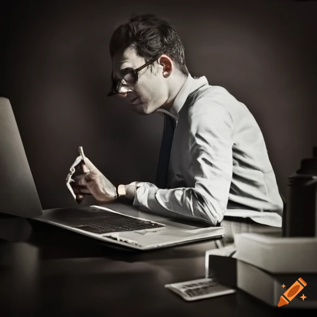 An entrepreneur hard at work