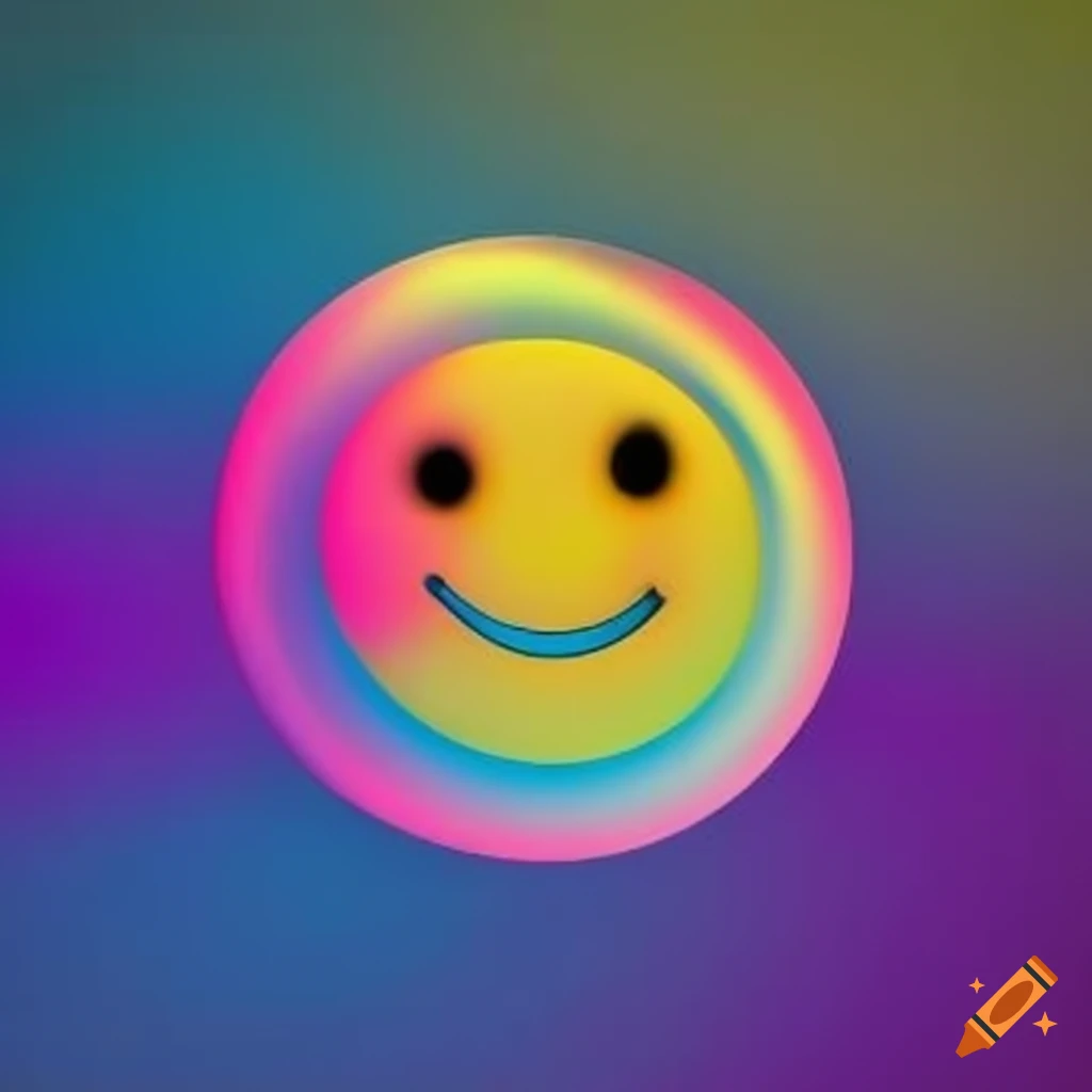 Smiling circle shape including yellow blue and pink colors